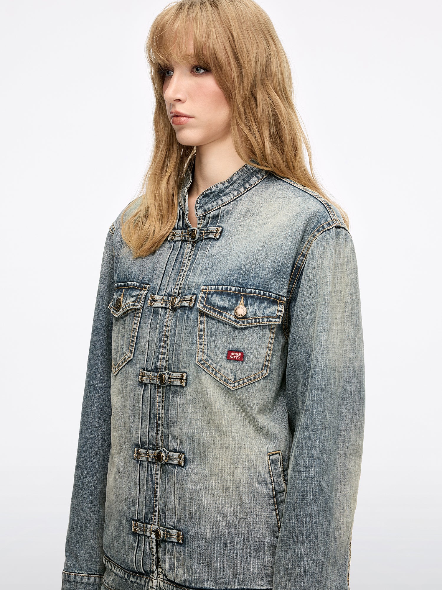 Frog-Button Denim Jacket - MISS SIXTY